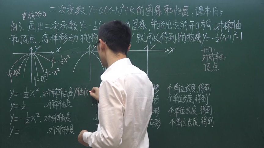 初三上 第2章 第6个视频 二次函数y=a(x-h)^2+k的图象和性质