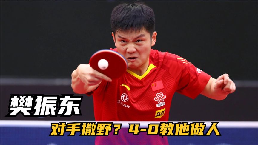 樊振东最霸气一战!20岁新星丢毛巾摔球拍,小胖直接4-0教他做人