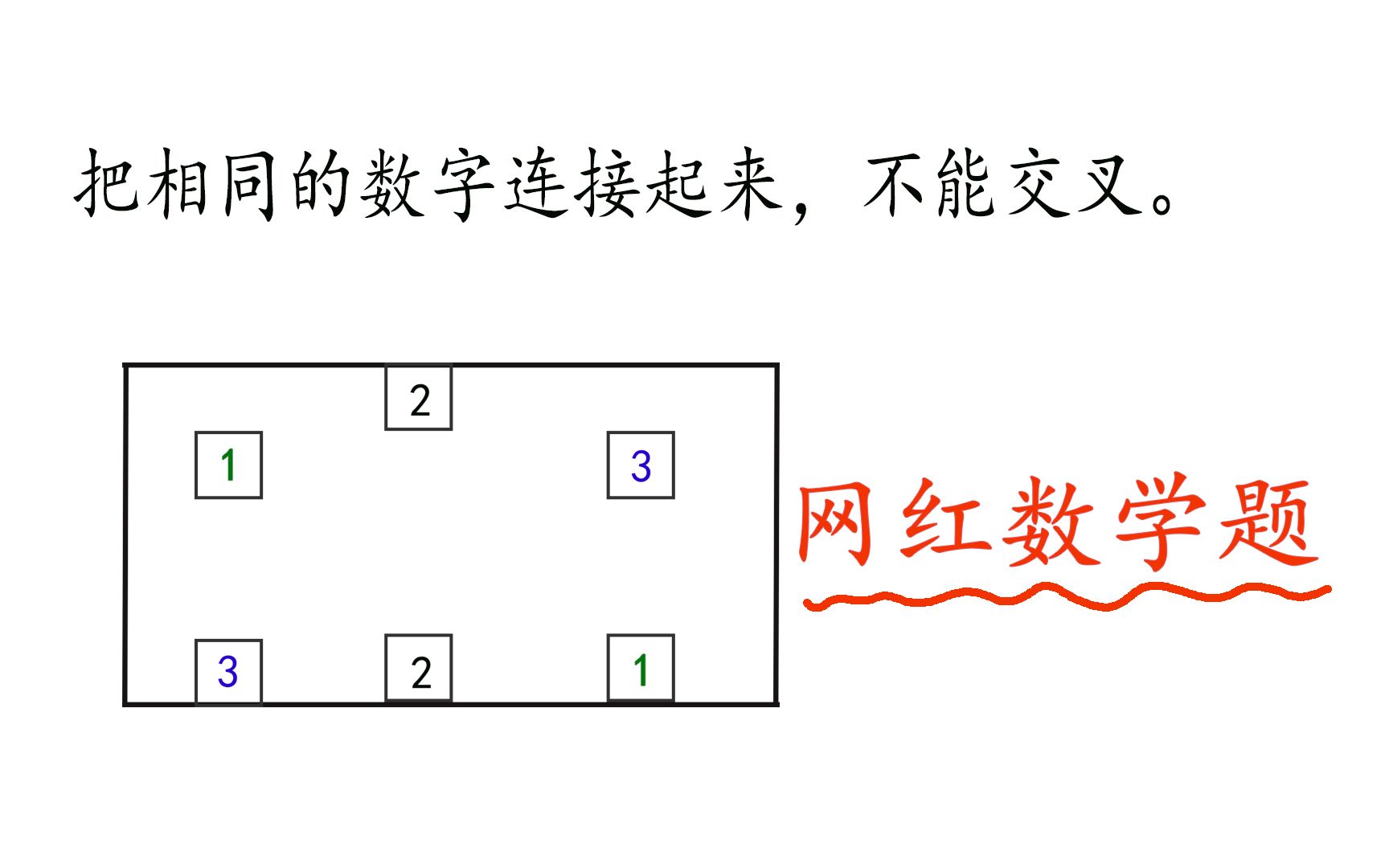 【小学数学】网红数学题:把相同的数字连接起来不能交叉,你能想到...
