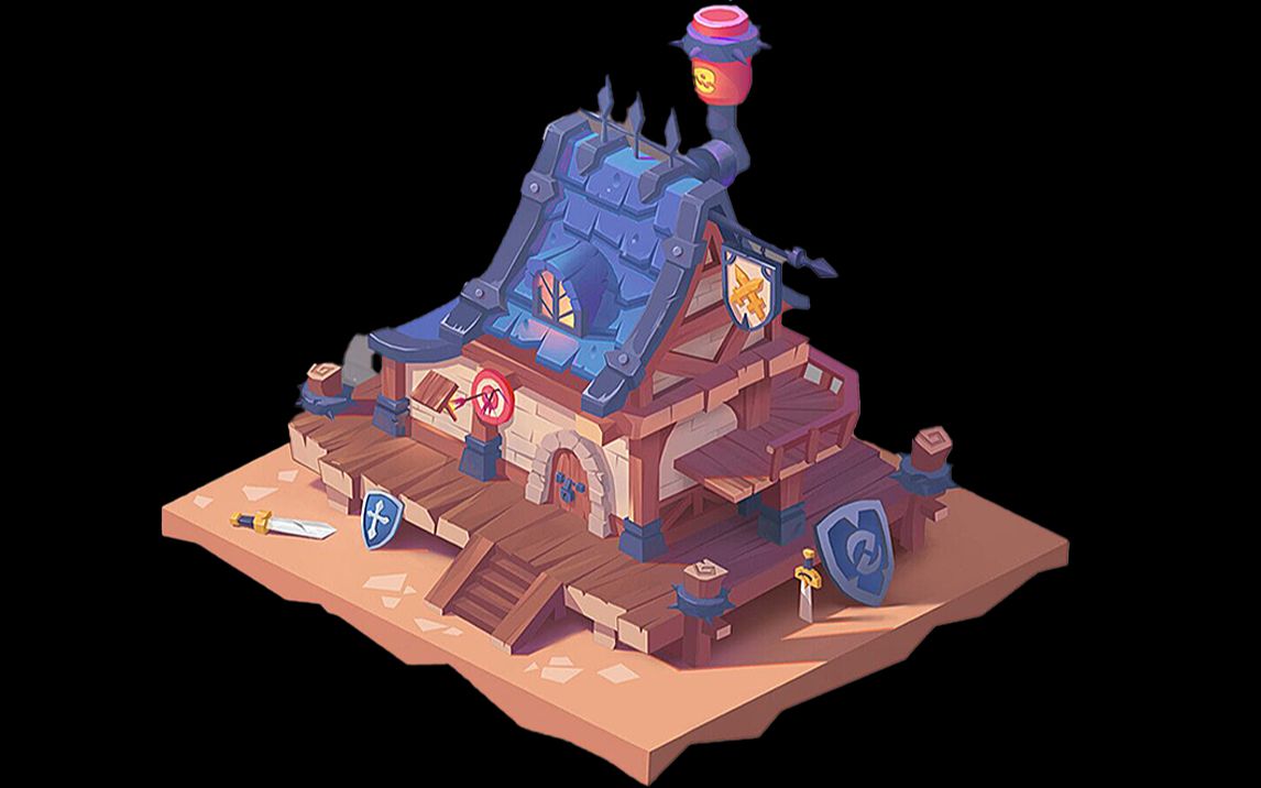 【3DMAX】简单手绘场景模型搭建教程、零基础入门案例教学