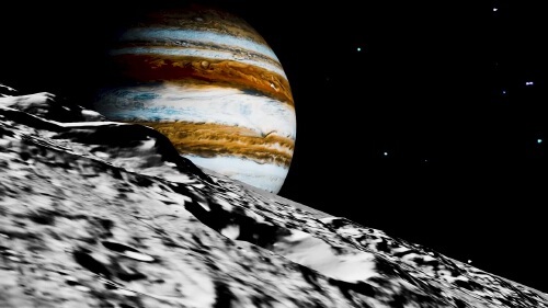 吓死人啊!如果生活在木星的卫星上,木星几乎挡住了半个天空