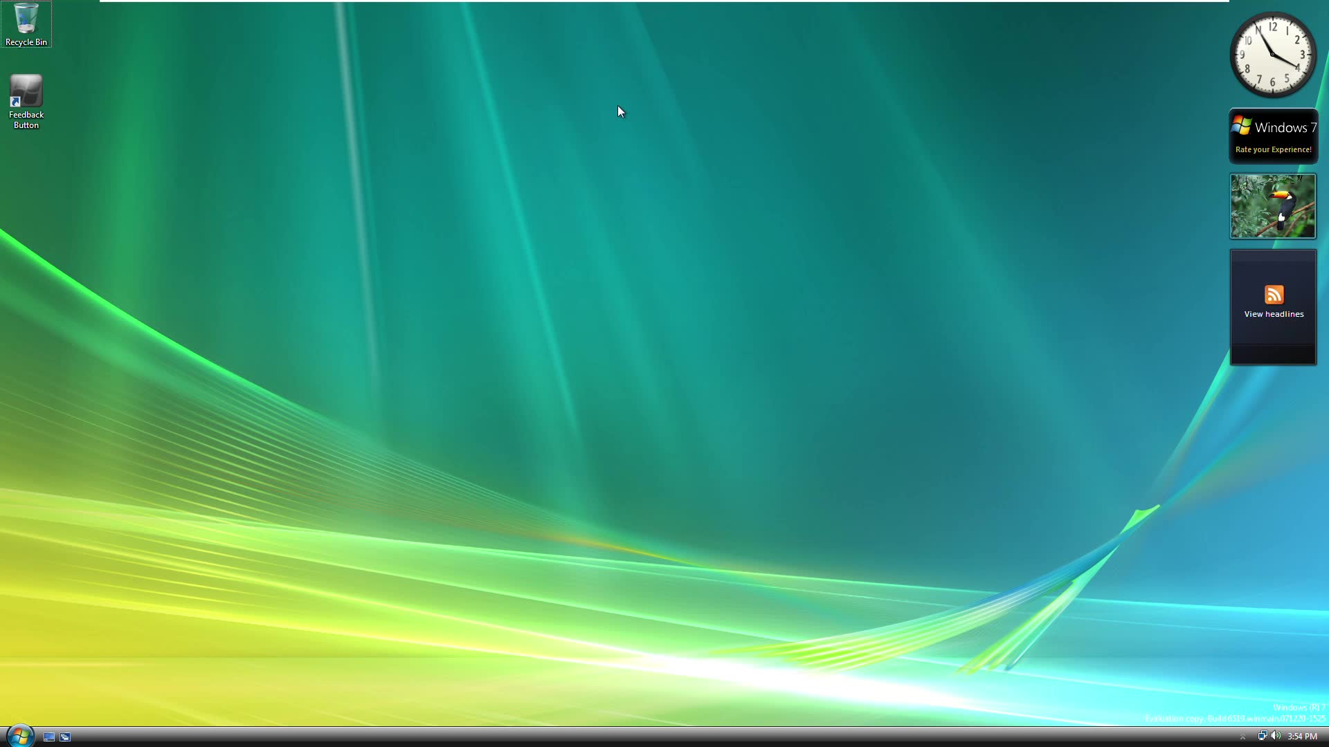 Windows 7 Build 6519启动隐藏任务栏