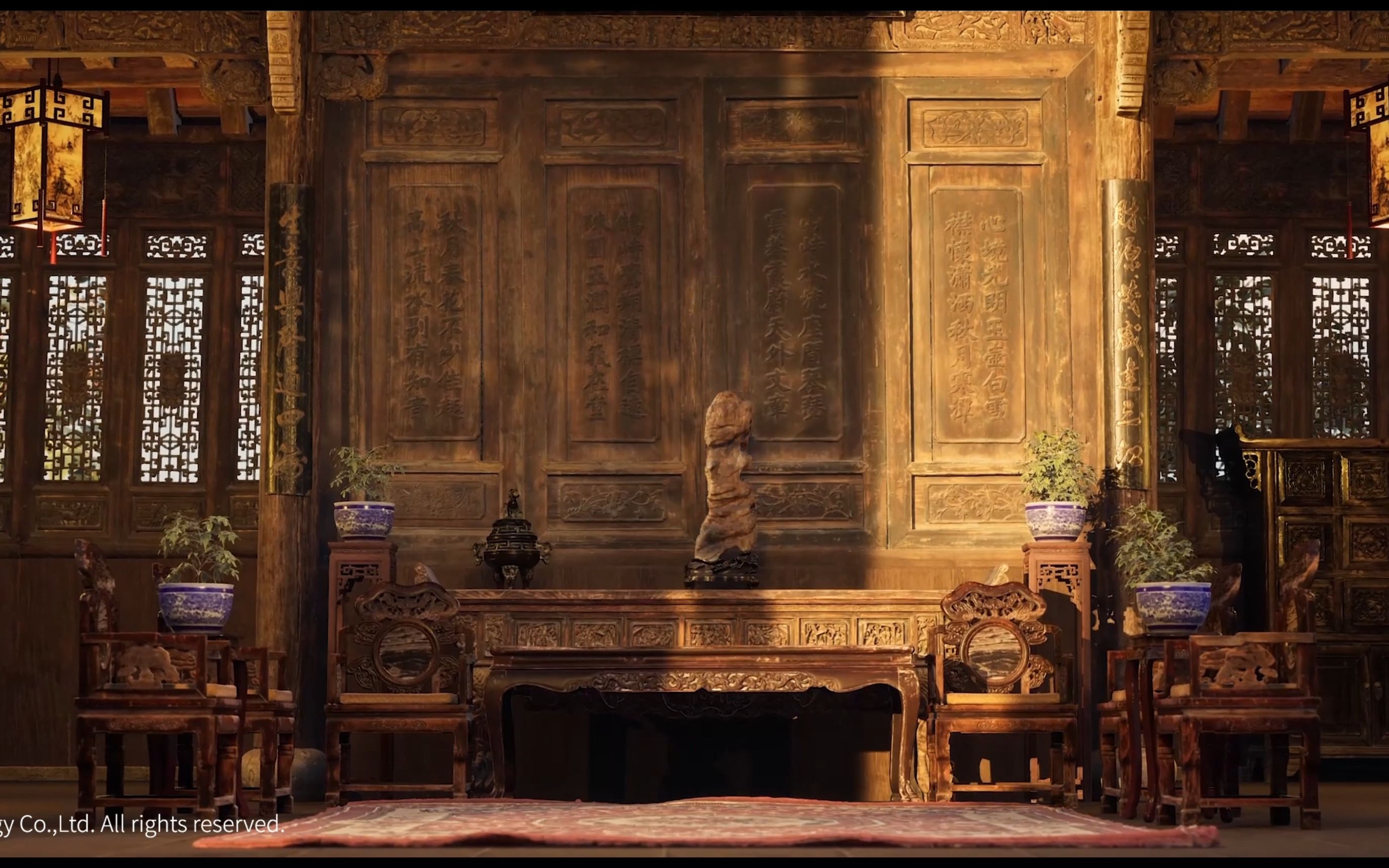 CreateWithPBRMAX丨国风美学丨3D建模府邸庭院设计丨UE5场景渲染