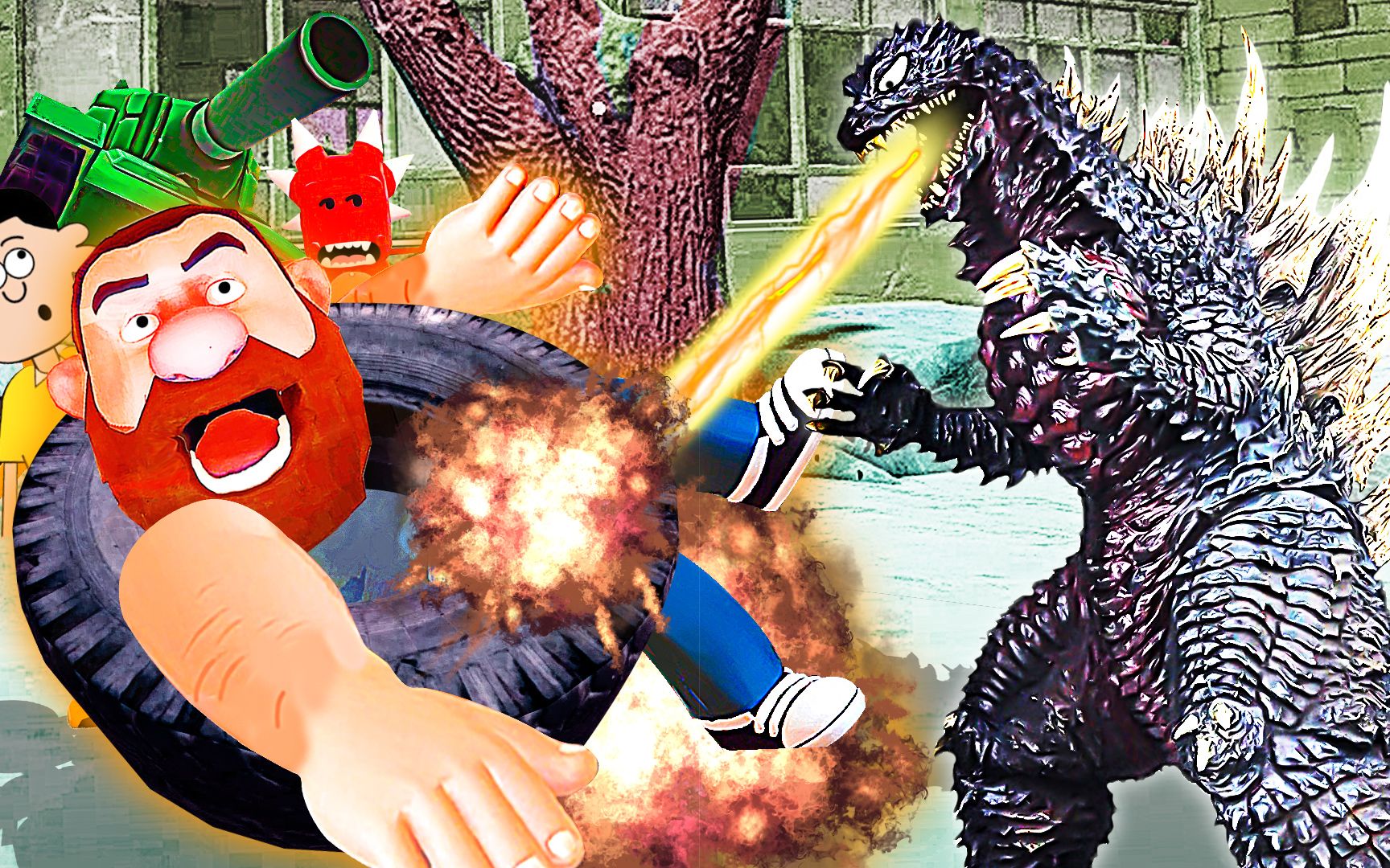 梦境小子 哥斯拉不断破坏城市,人类没有奥特曼只能派我上场啦!