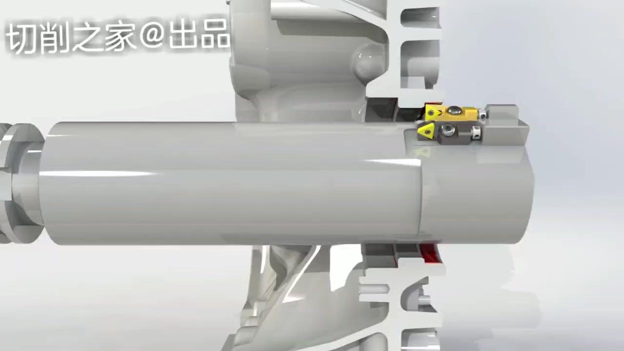【英国-Rigbore-镗刀】原来这就是反镗孔#发动机 #抖音玩制造 #镗刀 #...