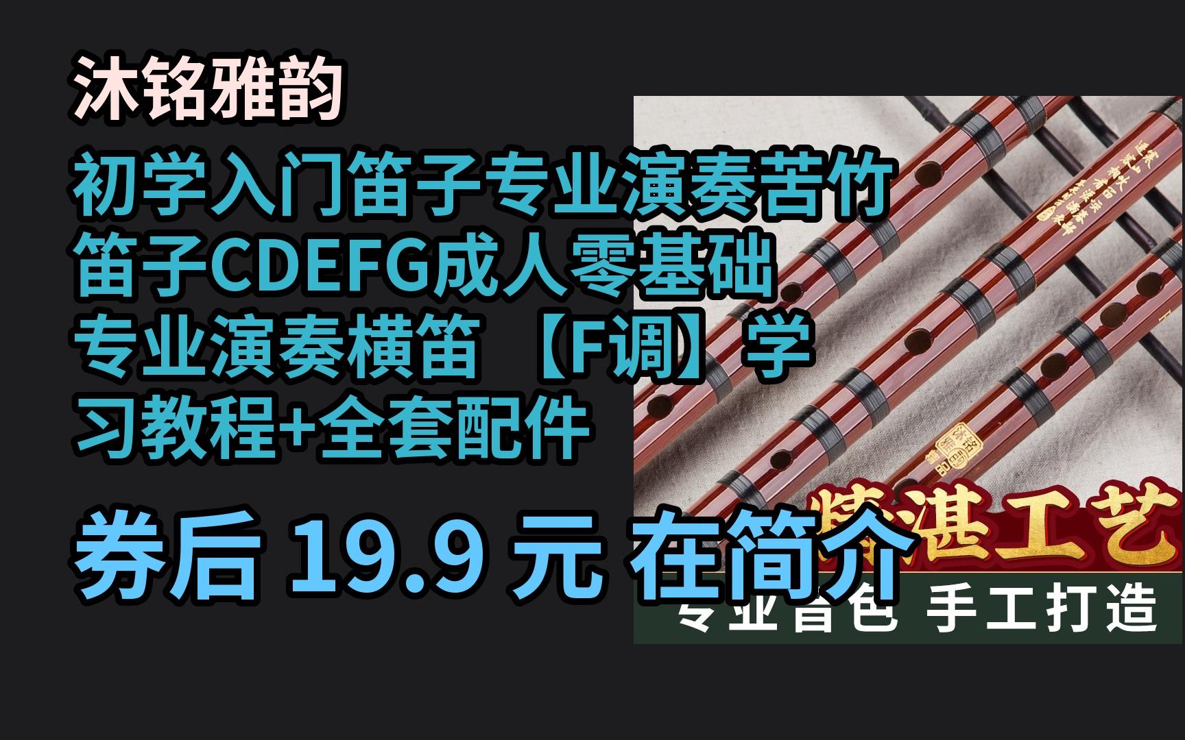 ...CDEFG成人零基础专业演奏横笛 【F调】学习教程+全套配件 优惠介绍