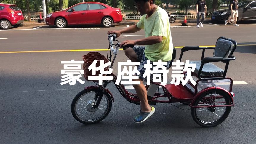 速来围观这款豪华座椅款老年电动脚踏三轮代步车
