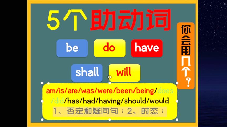 初中英语中助动词的表达,一共有5种,放到一起给大家讲明白