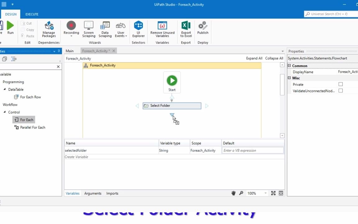 For each Activity_For each loop in UiPath_Select Folder Activity_Ui...