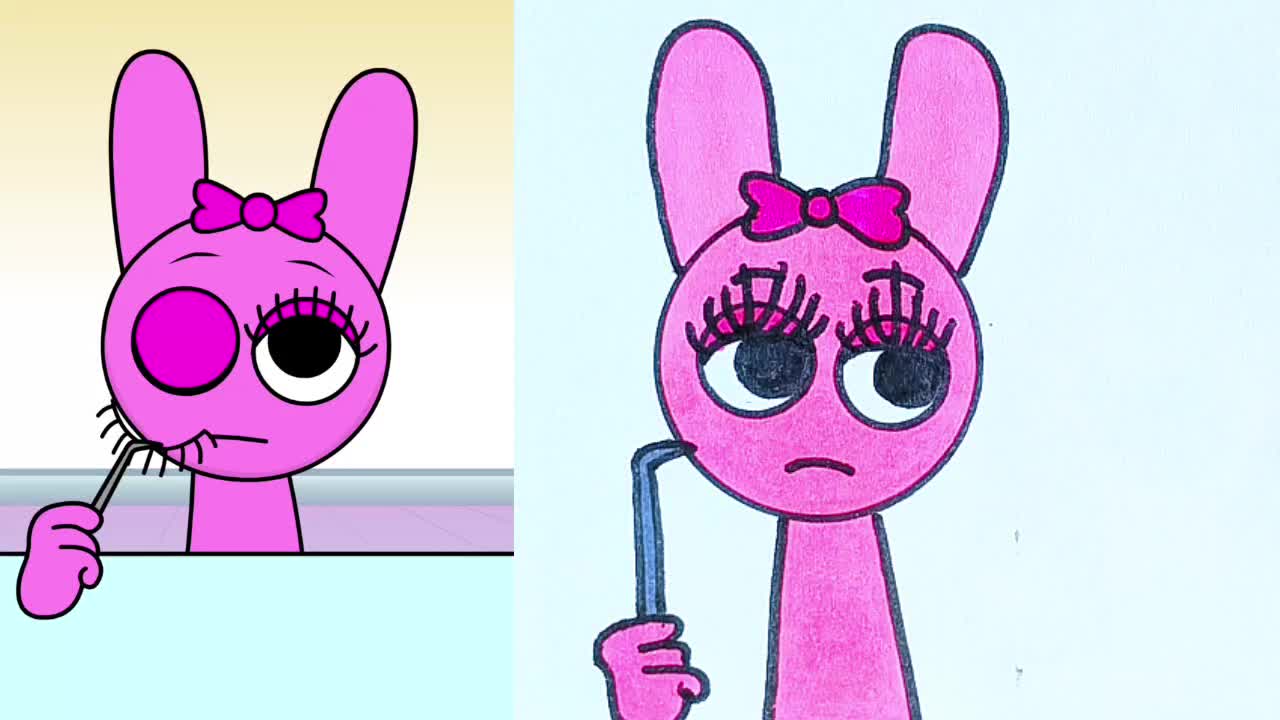 节奏盒子平基藤蔓妹妹粘眼睫毛比赛#简笔画 @抖音小助手 @抖音创作...