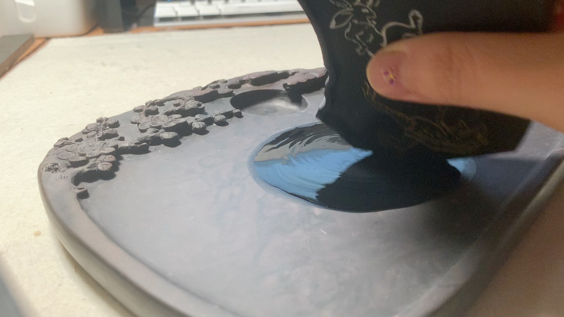 磨墨记录:等大筛的清晨,磨墨前几滴都是快的,关键还是看后头再加水,再...