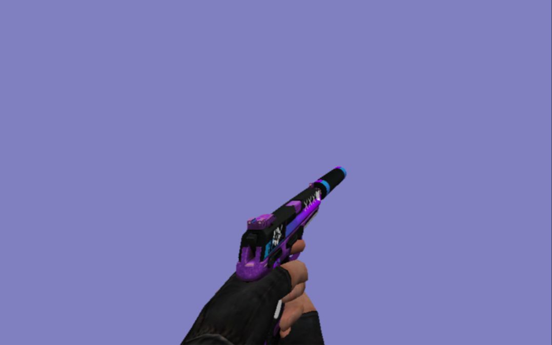 [cs1.6皮肤分享]USP消音型-极光印花集,紫蓝渐变色系和印花集的碰撞