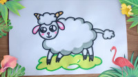 简笔画小绵羊,简单又好学,几朵云就搞定
