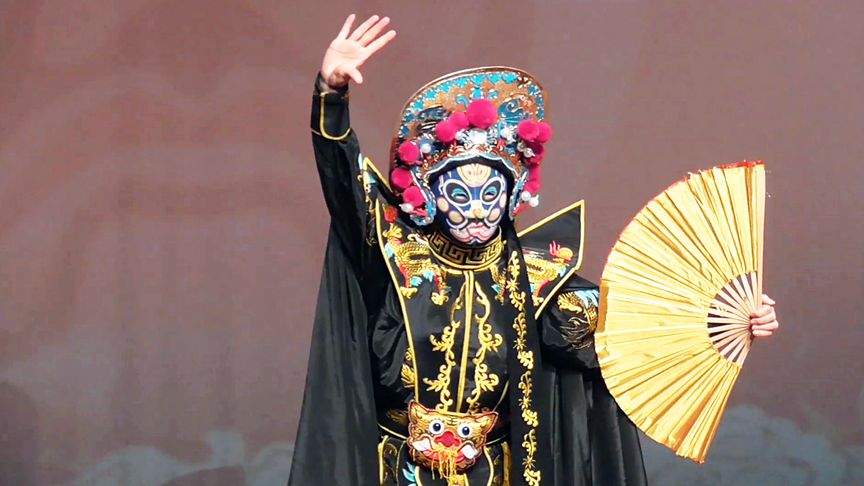 京剧变脸表演欣赏,中国传统变脸表演