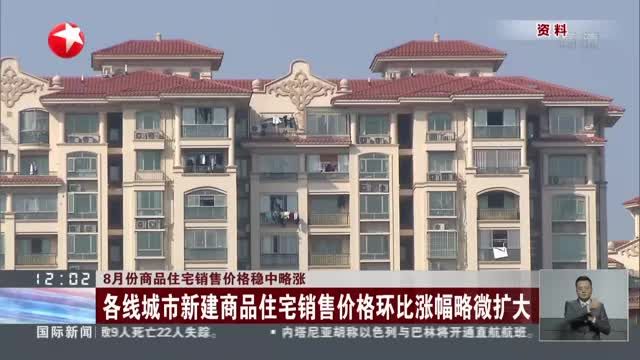 8月份商品住宅销售价格稳中略涨