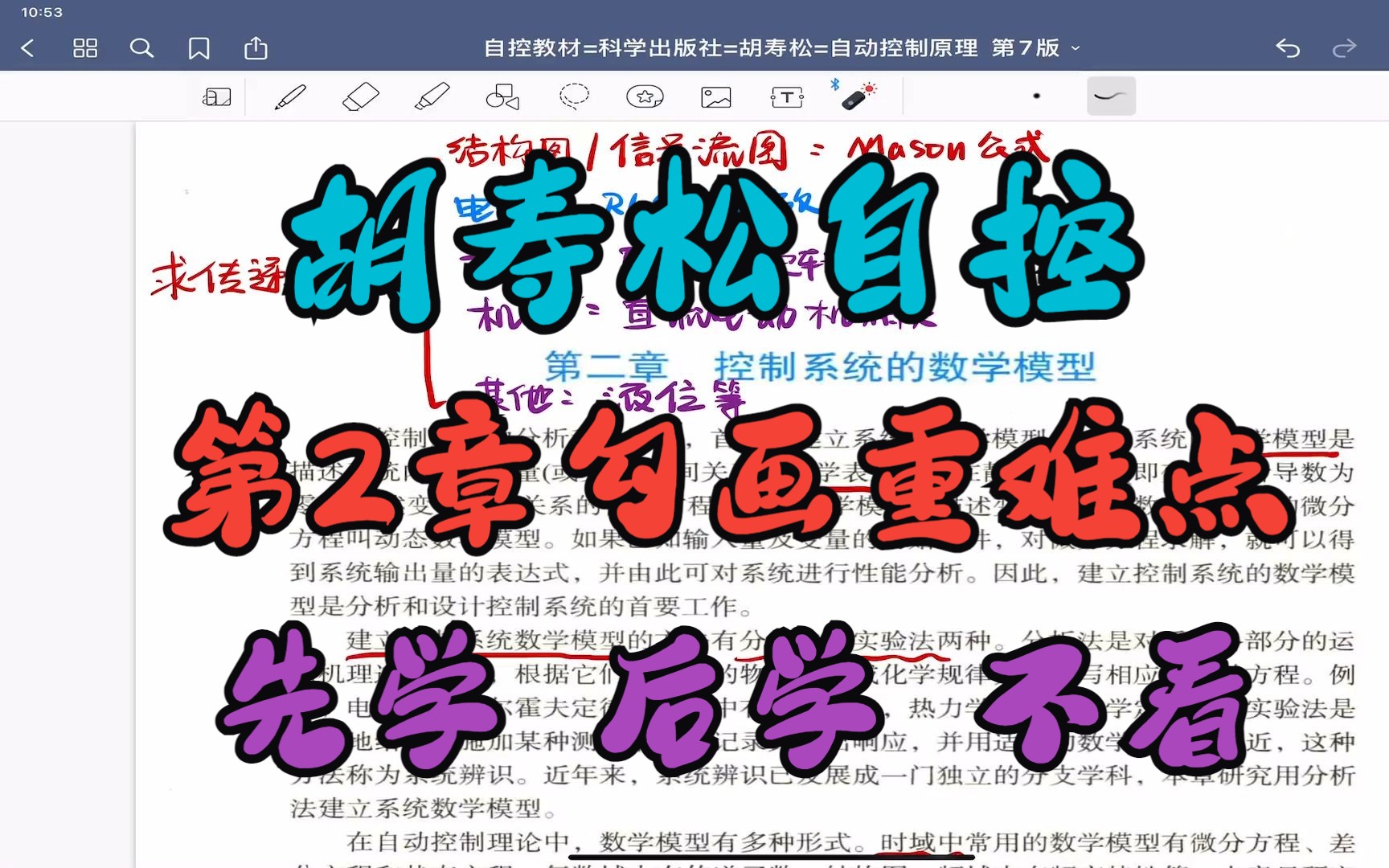 【控制考研】胡寿松自动控制原理第7版教材:第2章重难点勾画