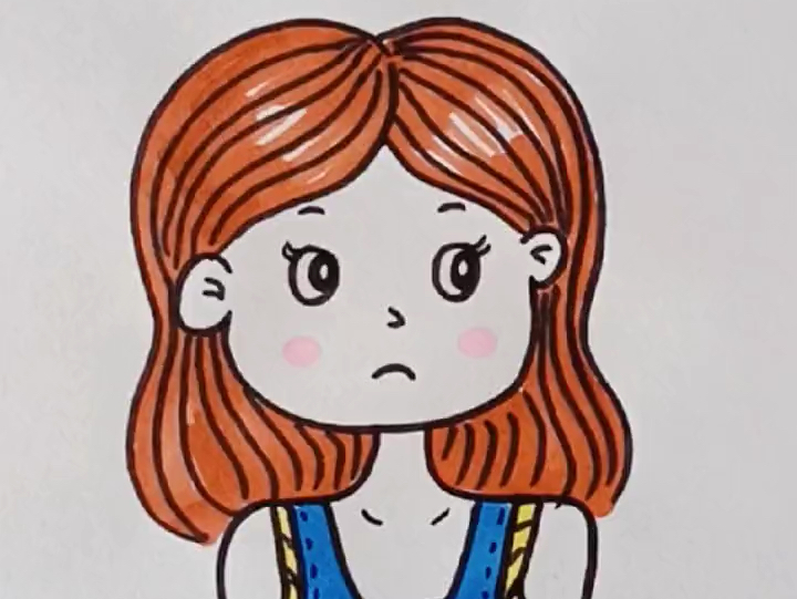 《小女孩》简笔画