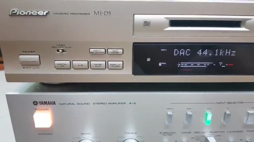 先锋MJ D5 MD播放机,YAMAHA A5功放试听,有CD音质好吗