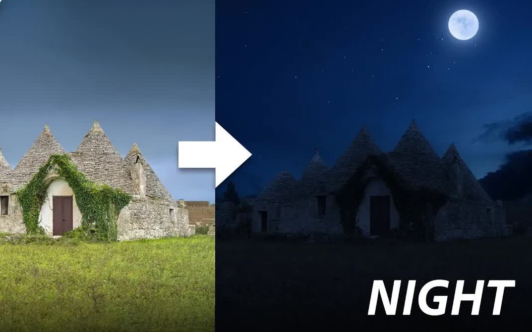教你在PS中把白天变成夜晚