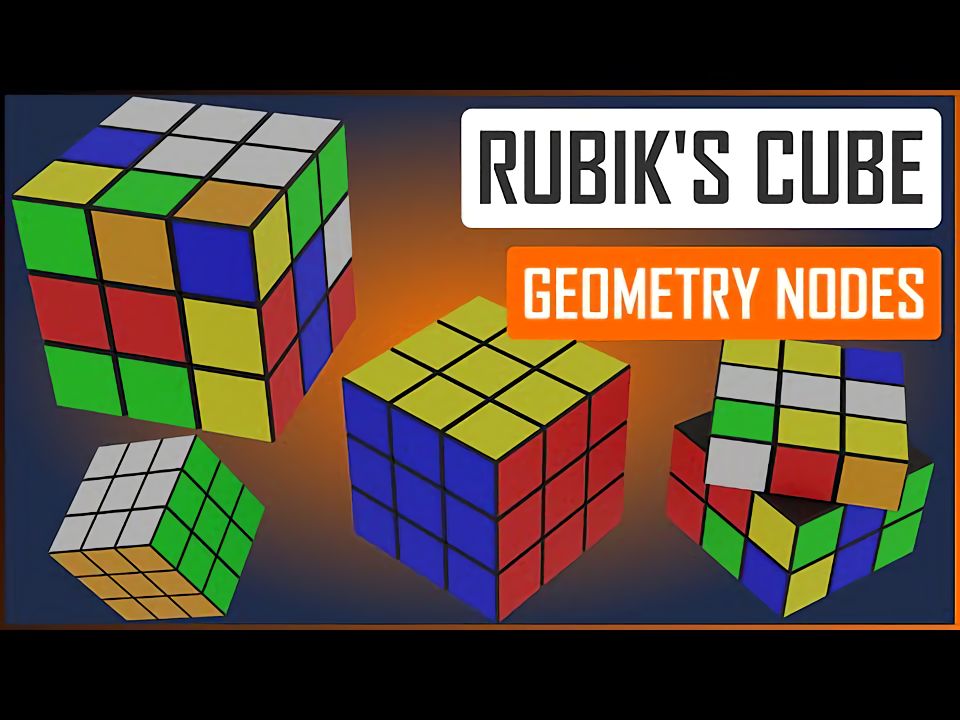 【中字】Blender 4.1几何节点教程:程序魔方玩具