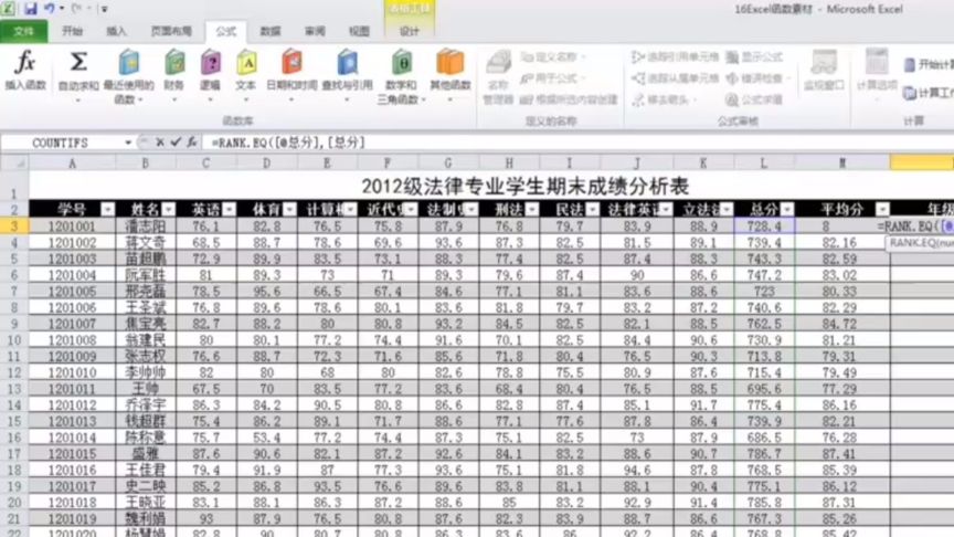 学会排位函数再也不怕排名统计伤脑筋