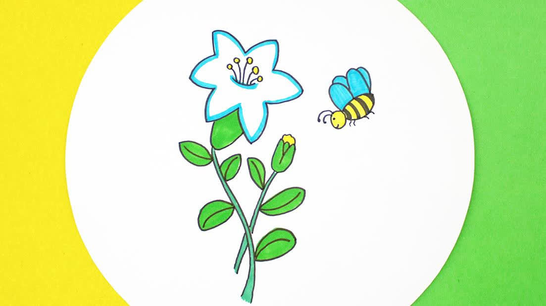 最适合宝宝的100个简笔画,美丽的百合花!