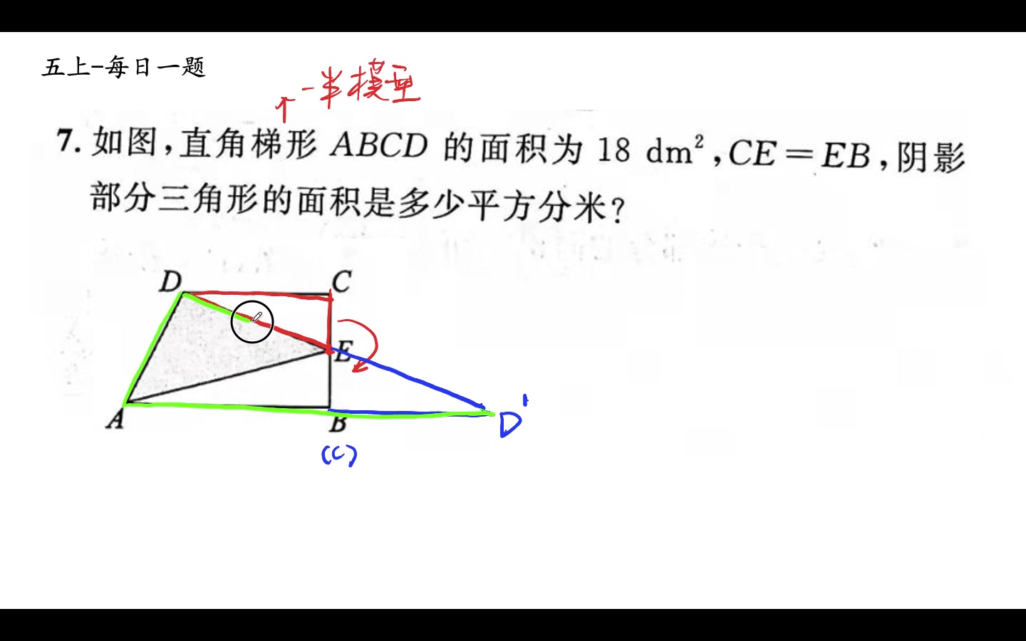五上每日一题-梯形一半模型