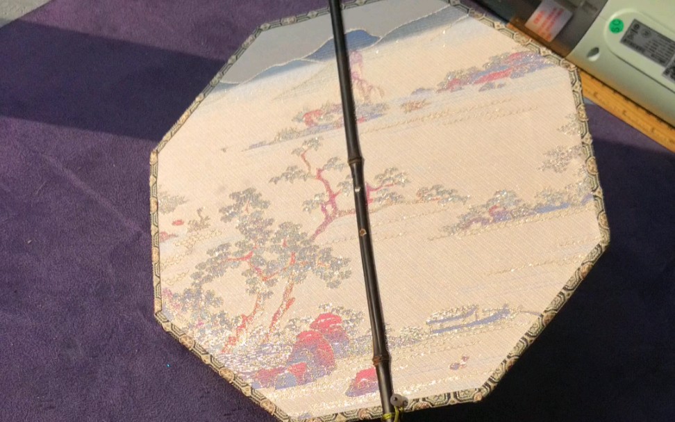 【咕啾】腰扇折叠扇,春山集,螺钿小景,白