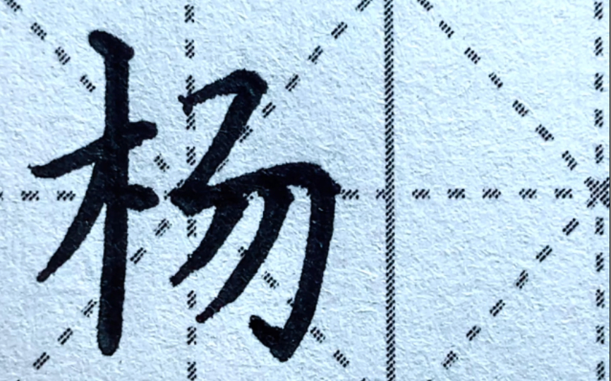 楷书“杨”字|木字旁+横折折折钩,要点太多不便标题中展示