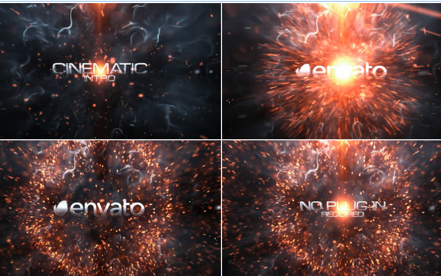 AE模板-粒子包装金属文字效果的文字叙述模板文字介绍模板预告片视频