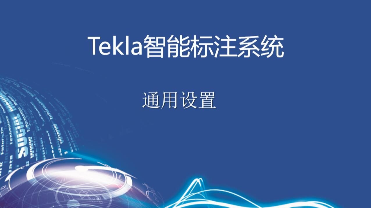 Tekla智能标注插件视频教程-其它通用设置