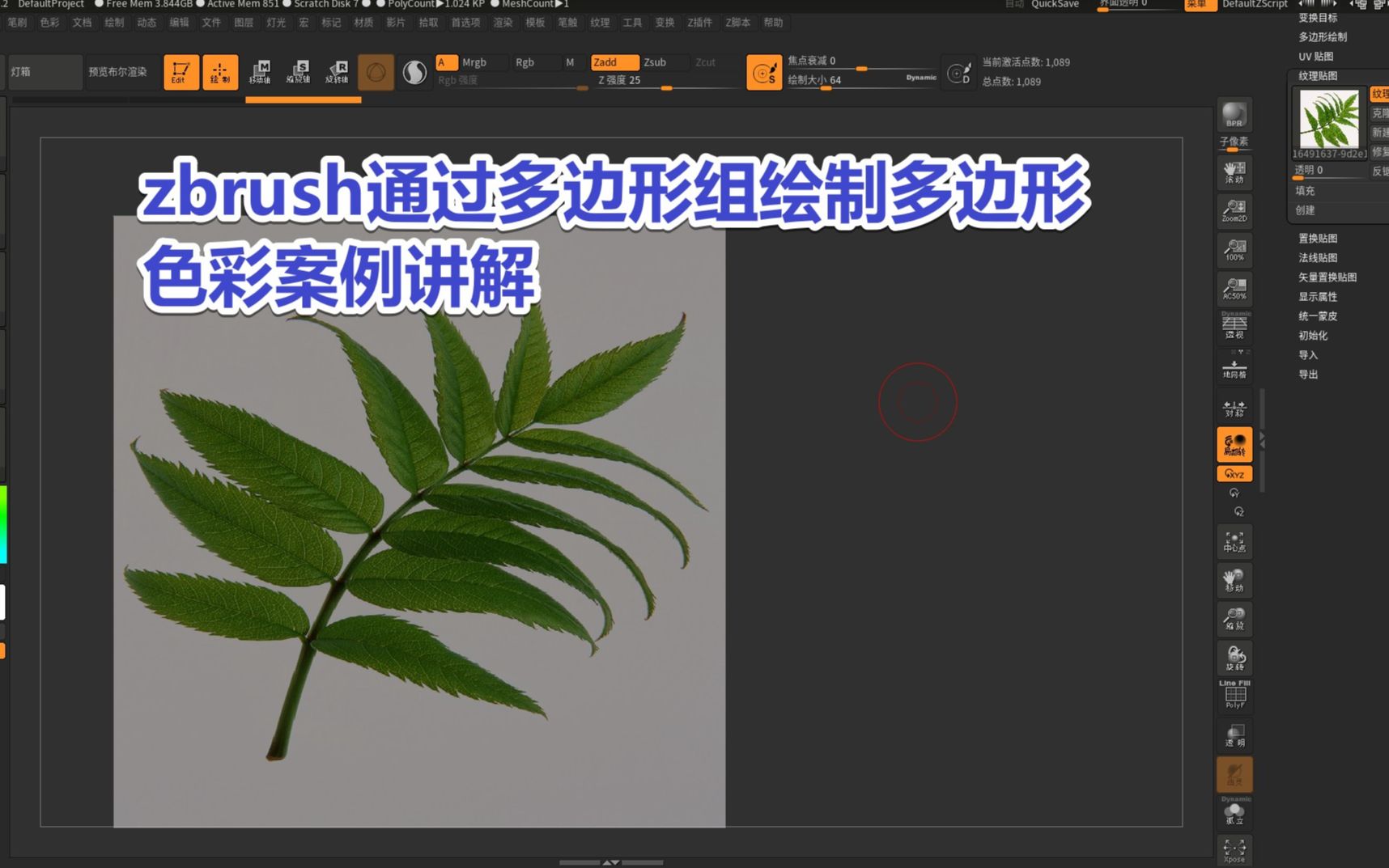 zbrush通过多边形组绘制多边形色彩案例讲解