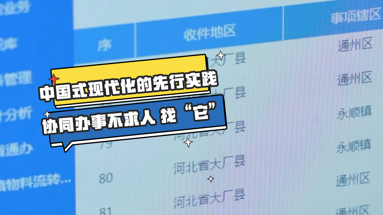 中国式现代化的先行实践,协同办事不求人 找“它”