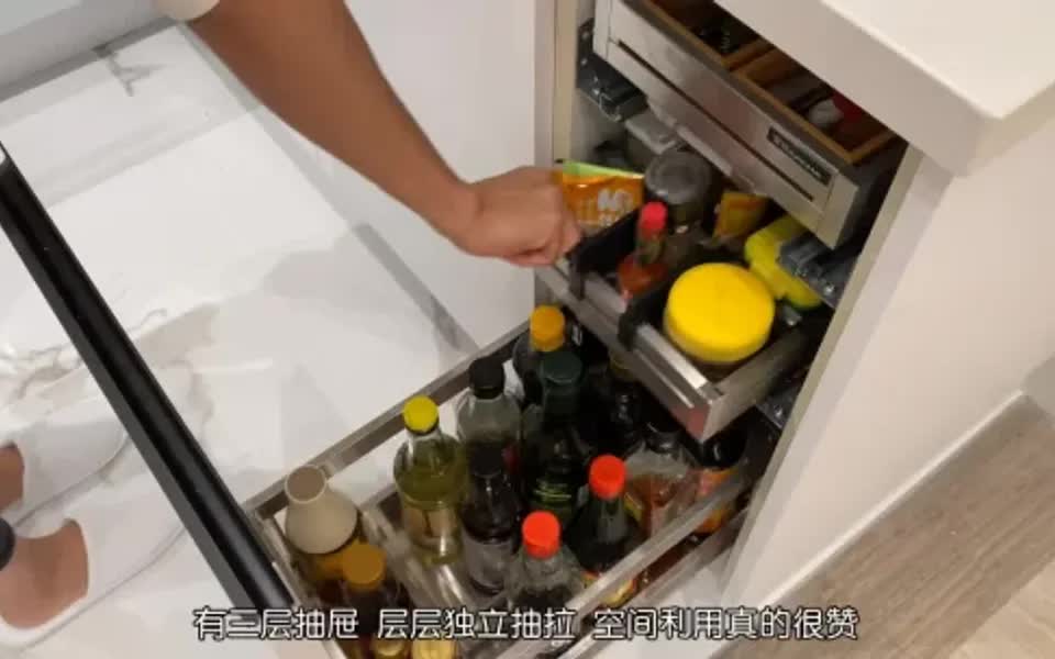 干货vlog|厨房收纳之橱柜拉篮收纳分享下集