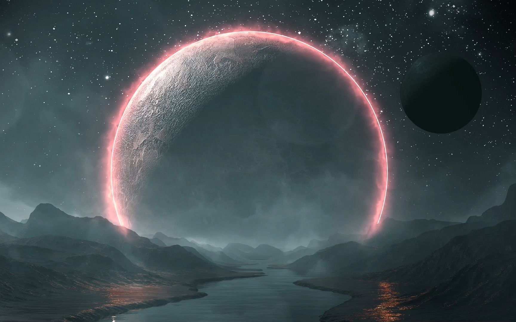 C4D&Octane 渲染青幽星空宏大场景