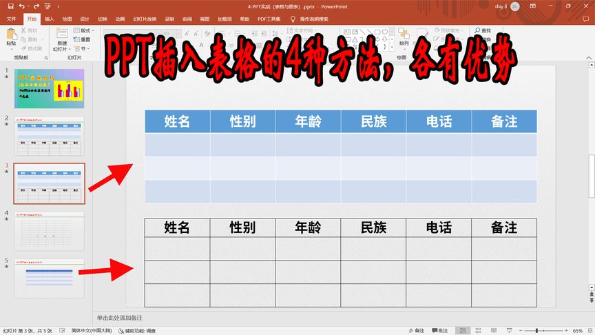 PPT中如何插入表格?四种方法,各有优势,还能插入Excel电子表格