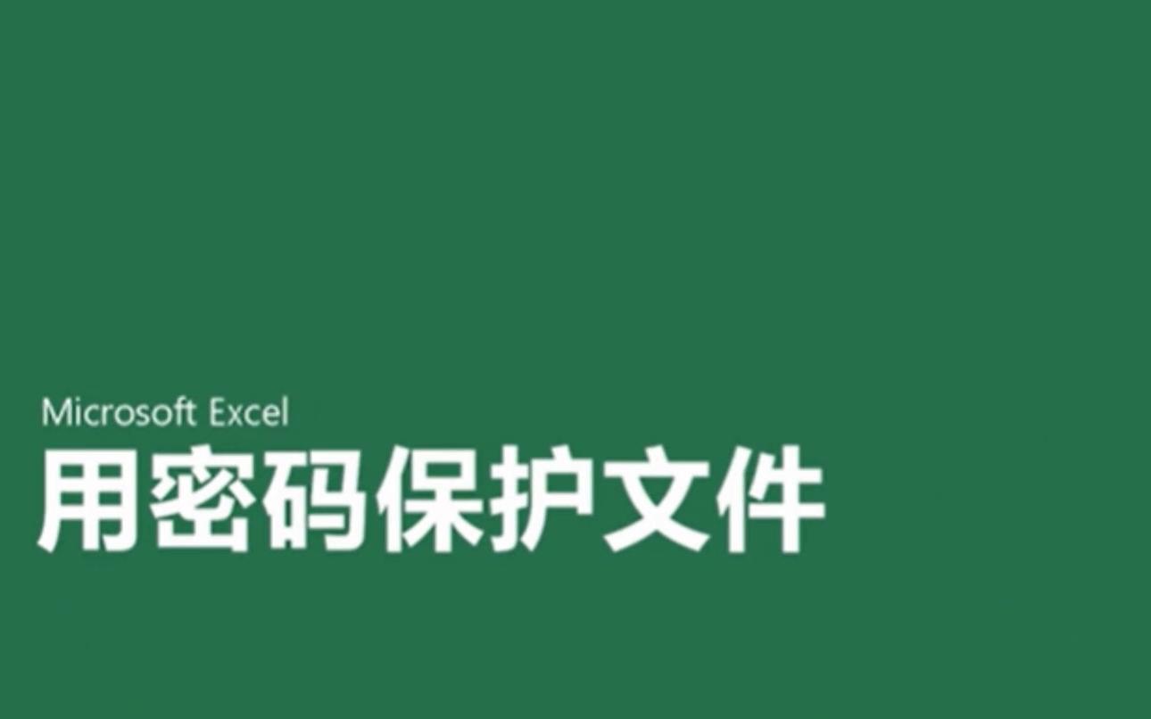 使用密码保护Excel文件 Office Excel官方帮助教程