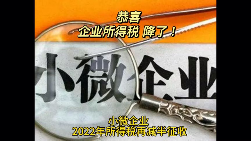 小微企业2022年税收优惠政策-企业所得税减半征收