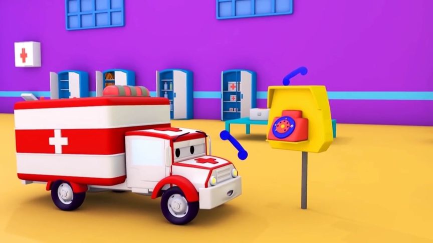 汽车城动画 直升机可可托撞到塔楼受伤,安博医生耐心的给他治疗