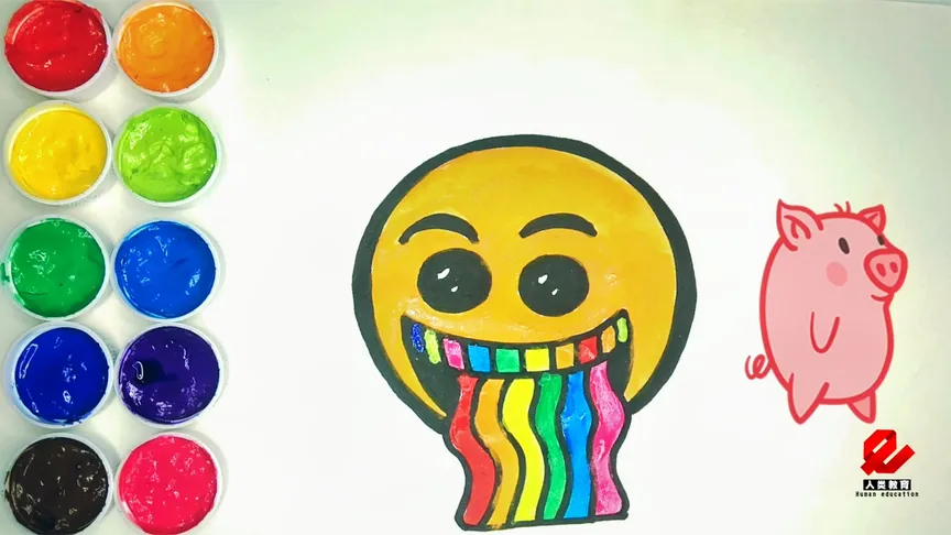 儿童创意表情、彩虹糖怎么画?少儿简笔画涂色涂鸦填色教程