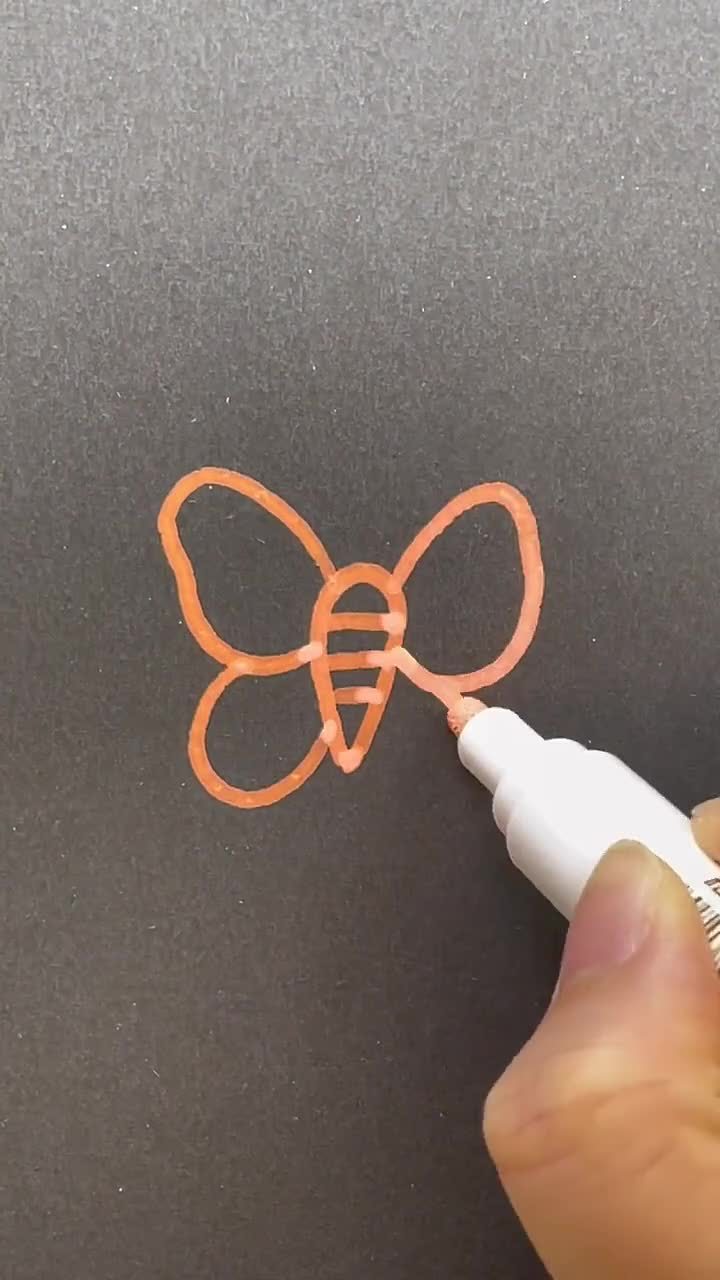 蝴蝶简笔画,简单易学#简笔画 #亲子简笔画