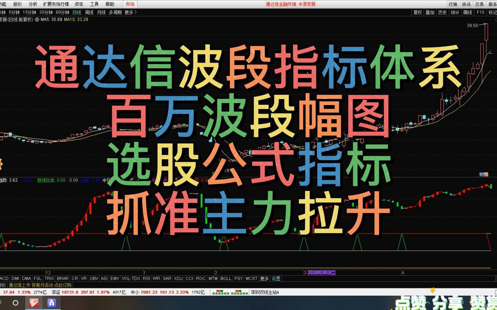 通达信波段指标体系,百万波段幅图+选股公式指标,抓准主力拉升