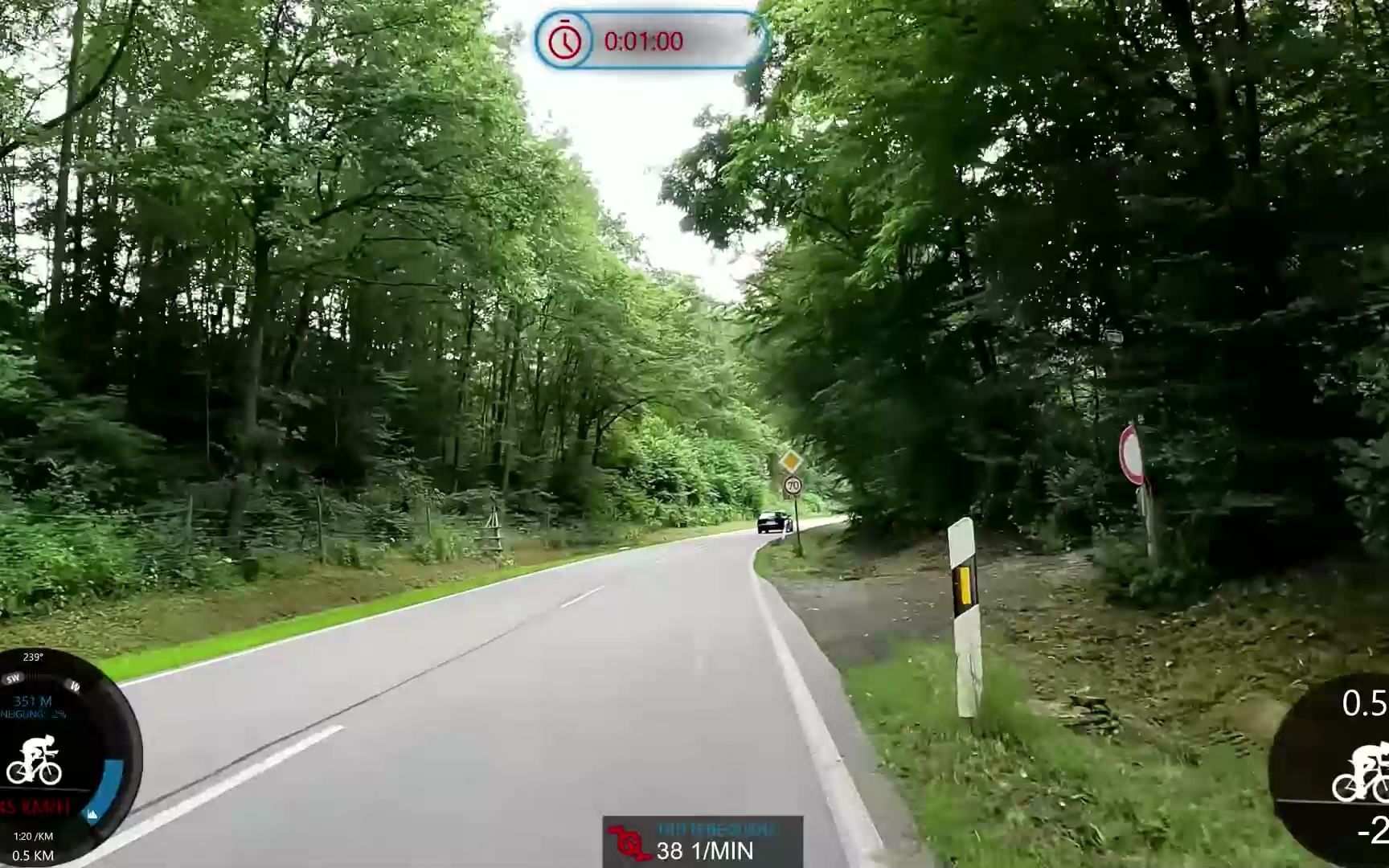 一小时室内模拟骑行 德国山色实景 感单车 骑行台有氧训练 建议加点阻力