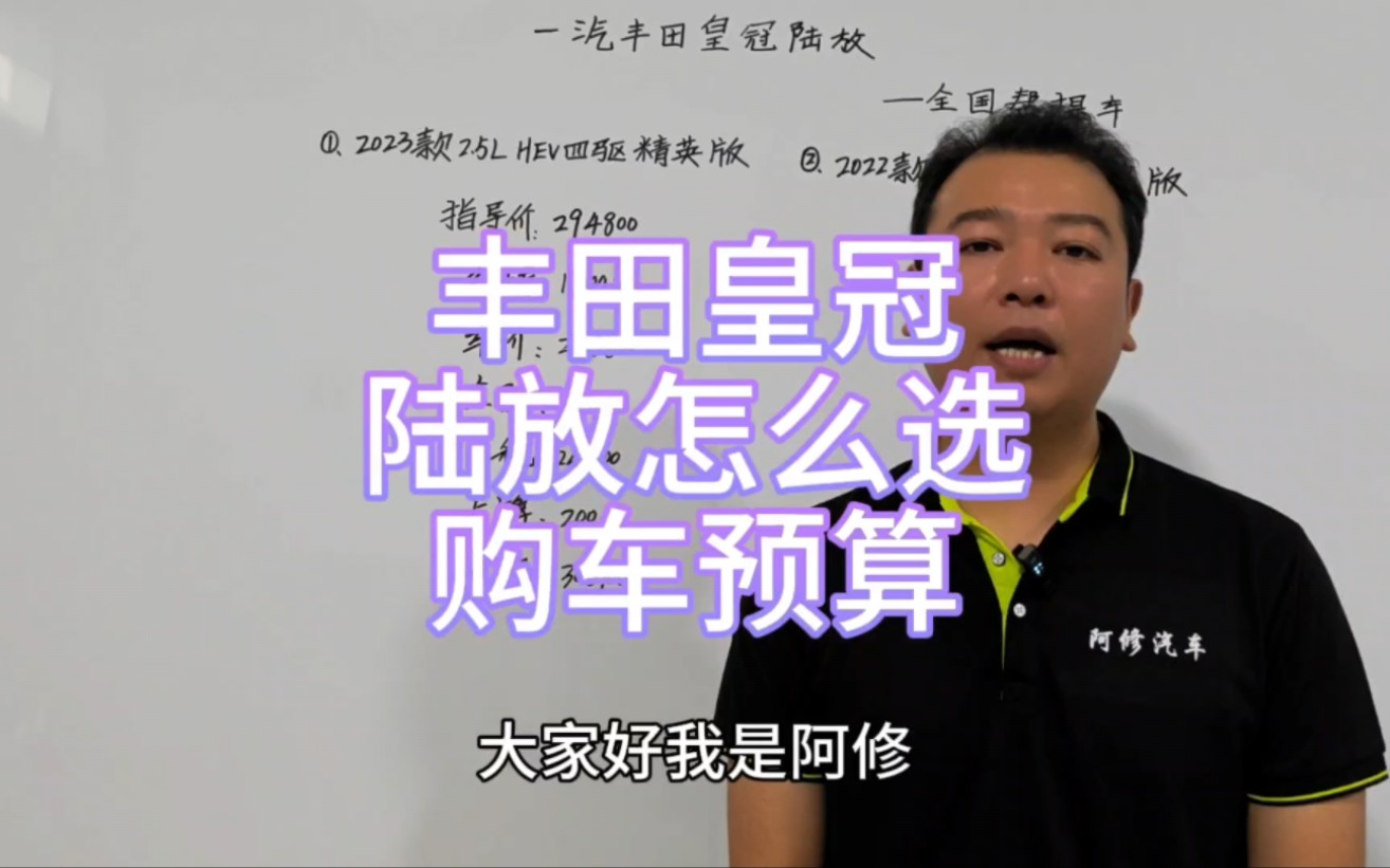 丰田皇冠购车预算落地价分享