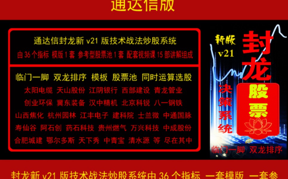 通达信V22封龙决策系统决策系统使用教程