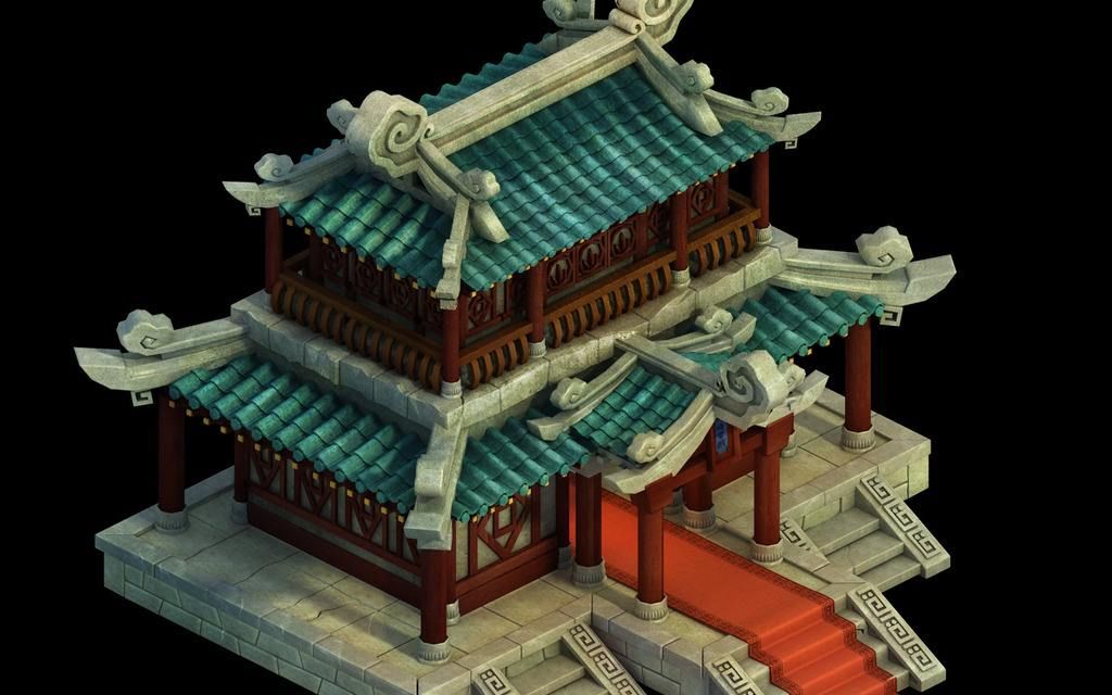 【3D建模】古风场景建筑模型搭建,3dmax零基础布线、卡线技巧讲解