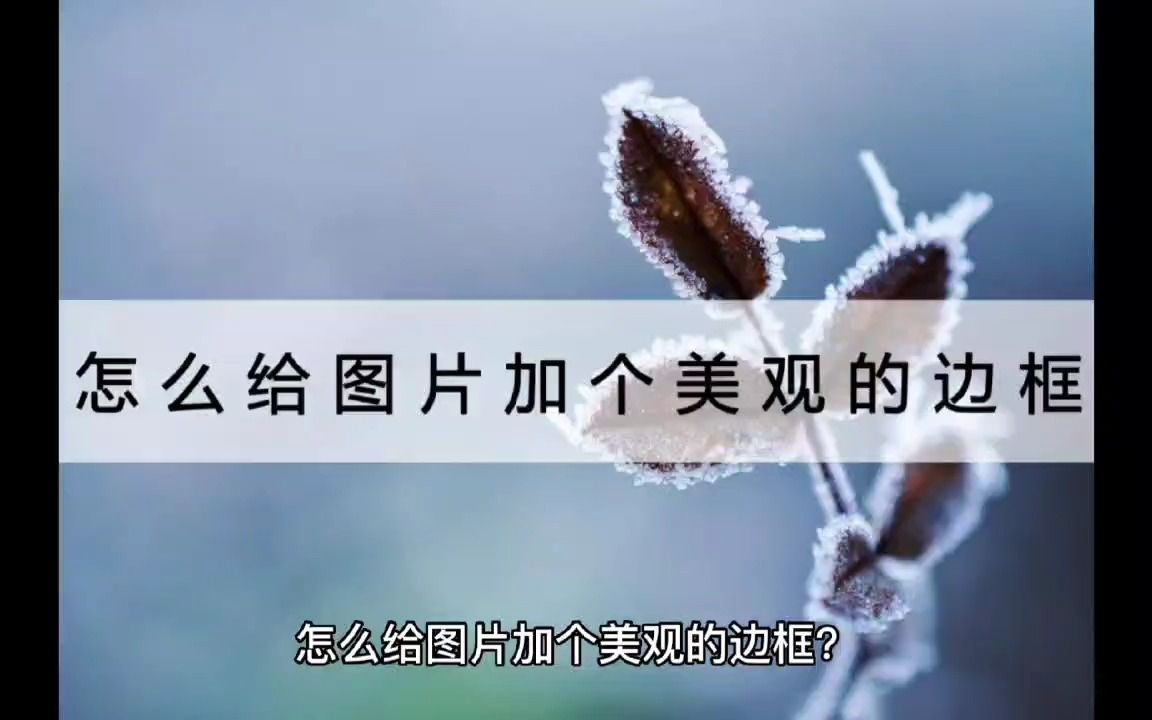 怎么给图片加个美观的边框?试试这个方法