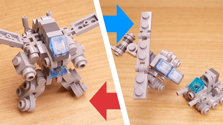 【乐高积木MOC教程】迷你坦克和直升机二合体变形金刚 定格动画