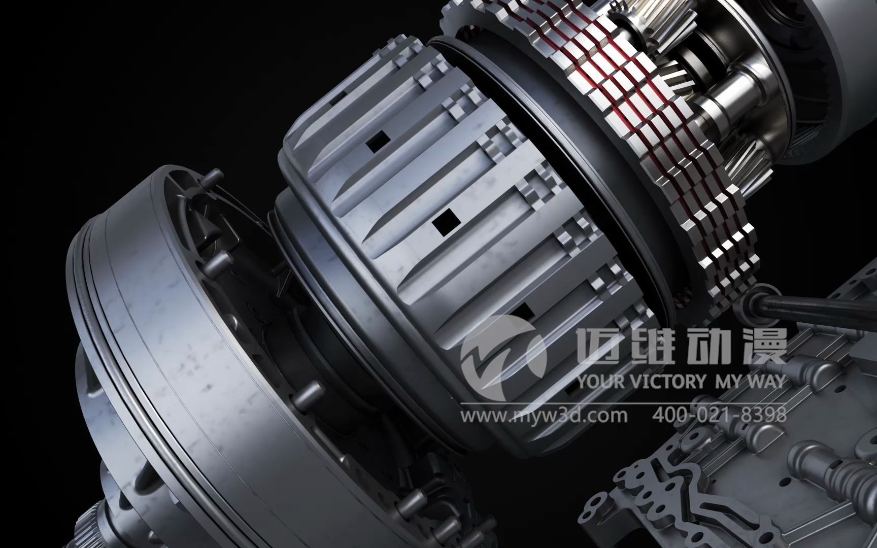 汽车6AT自动变速箱原理功能三维展示动画-工业三维动画制作公司