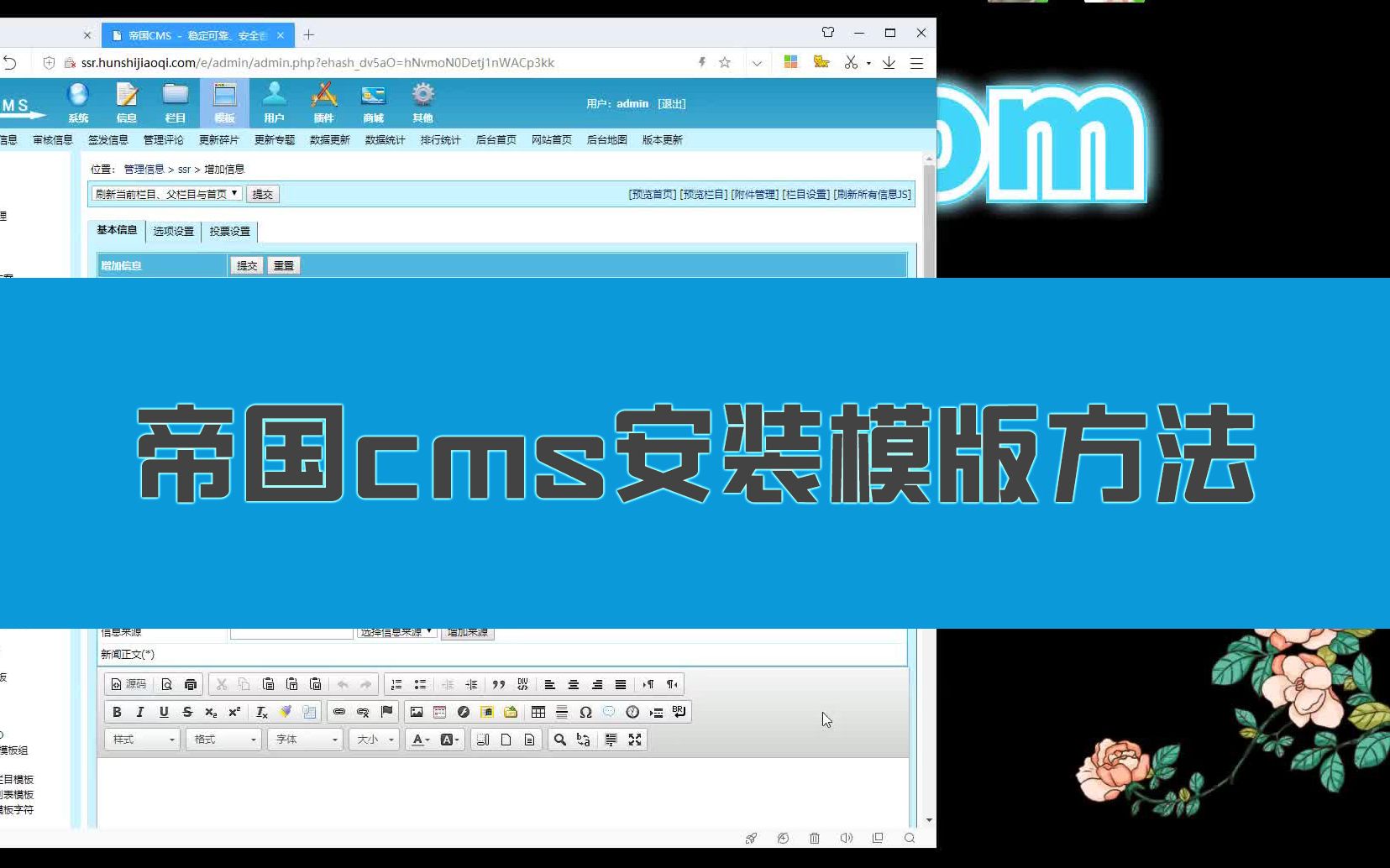 第28期:帝国cms模版的安装使用方法